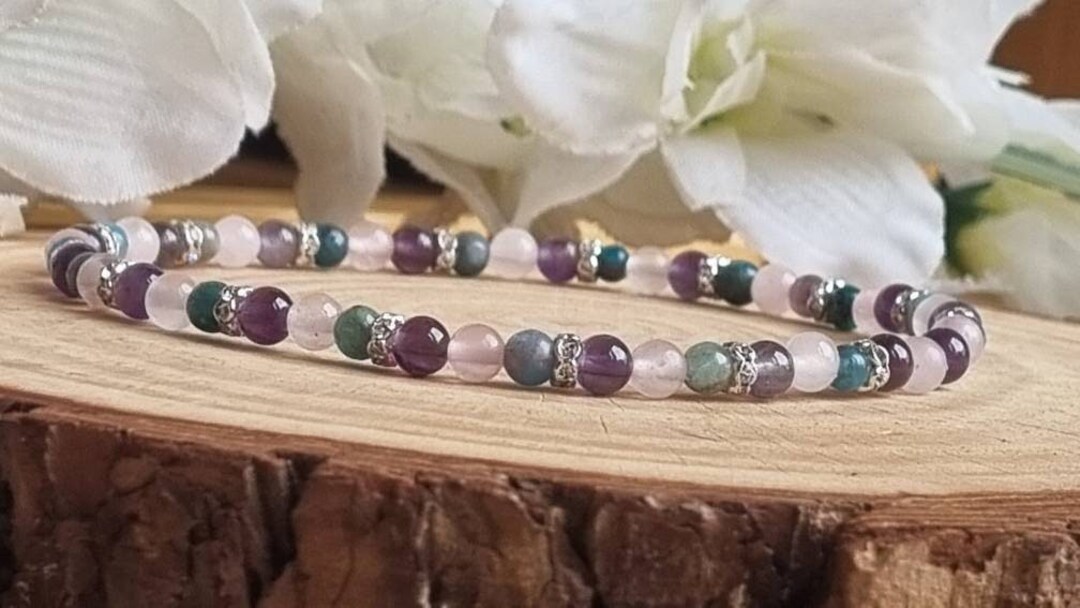 Weight Management Crystal Energy Bracelet Healing Apatite, Rose Quartz ...
