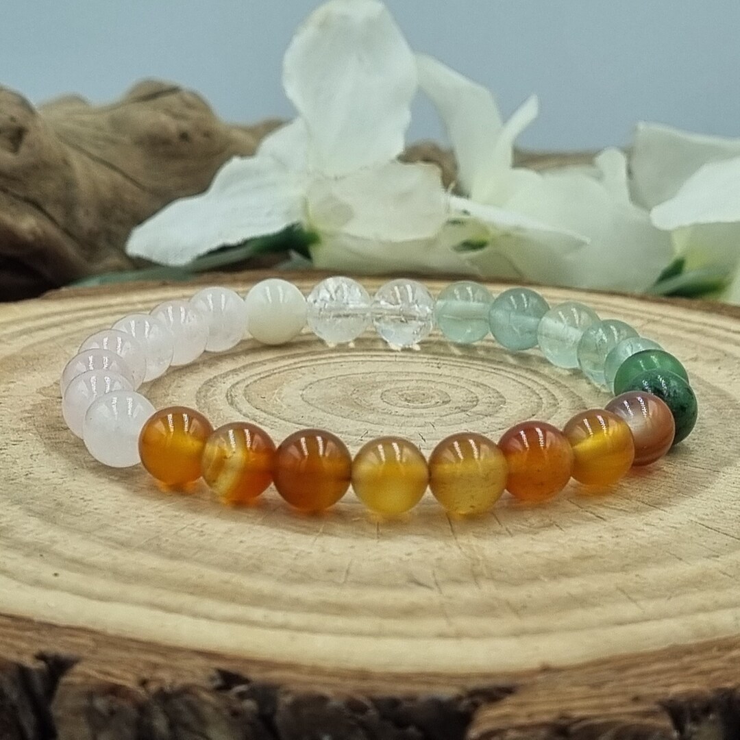 PCOS Bracelet, Healing Crystals, Hormone Balancing, Moonstone Carnelian ...