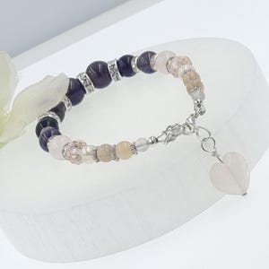 Healing Crystals Bracelet, PCOS, Amethyst, Fluorite, Moonstone for ...