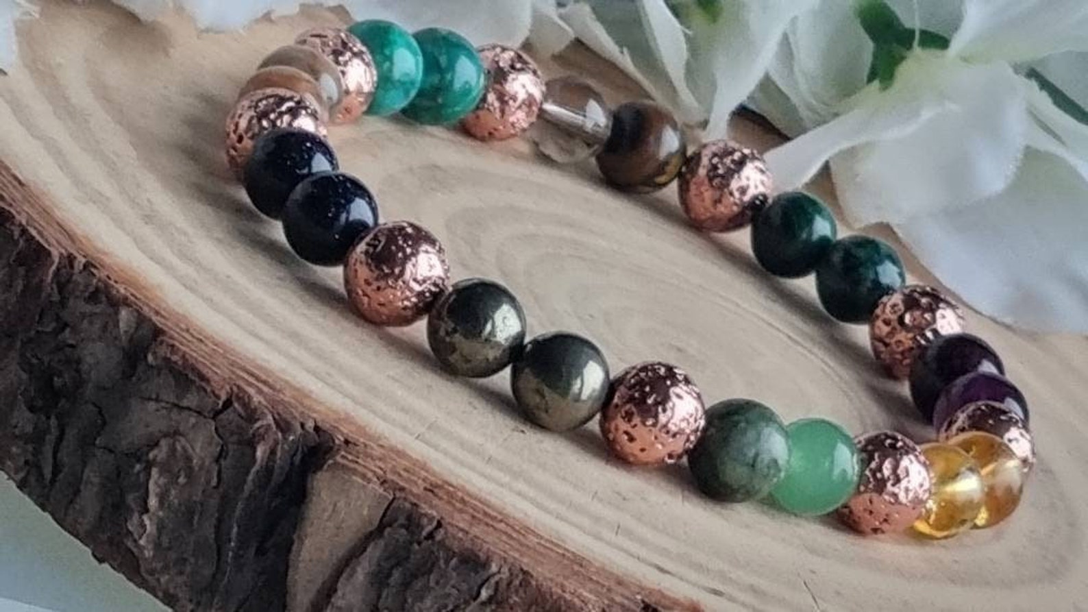 Prosperity Bracelet, 6mm Healing Crystal Money Energy Handmade ...