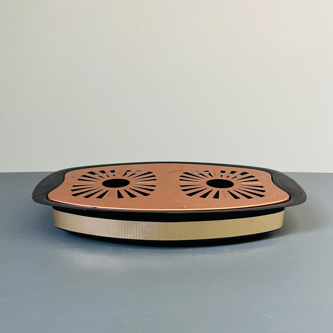 Vintage Copper Warming Plate Trivet, Mid Century Art Deco Teapot Warmer ...