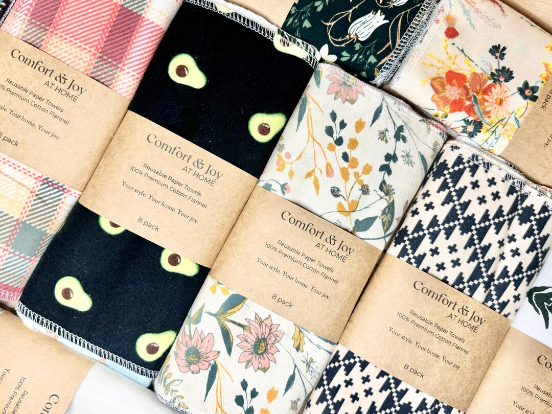 Surprise Print Set of 8 – Reusable Paperless Towels | Cotton Kitchen ...