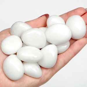 Snow Quartz Tumbled Stone, White Quartz Tumbled Stones, Milky Quartz ...
