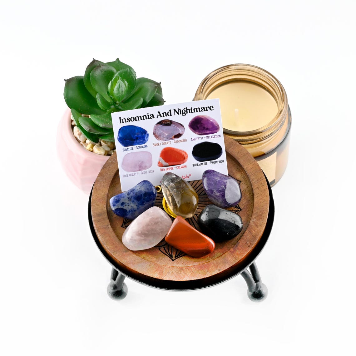 Insomnia and Nightmare Crystal Set, Restful Sleep Gift for Crystal ...