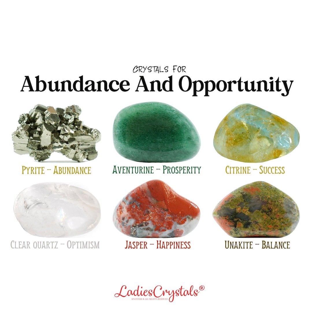 Abundance and Opportunity Crystals Set, Abundance Crystals, Healing ...