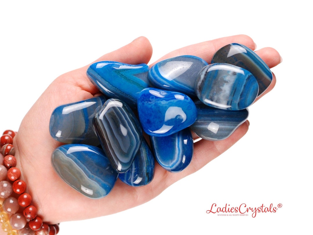 Blue Agate Tumbled Stone Blue Agate Tumbled Stones - Etsy