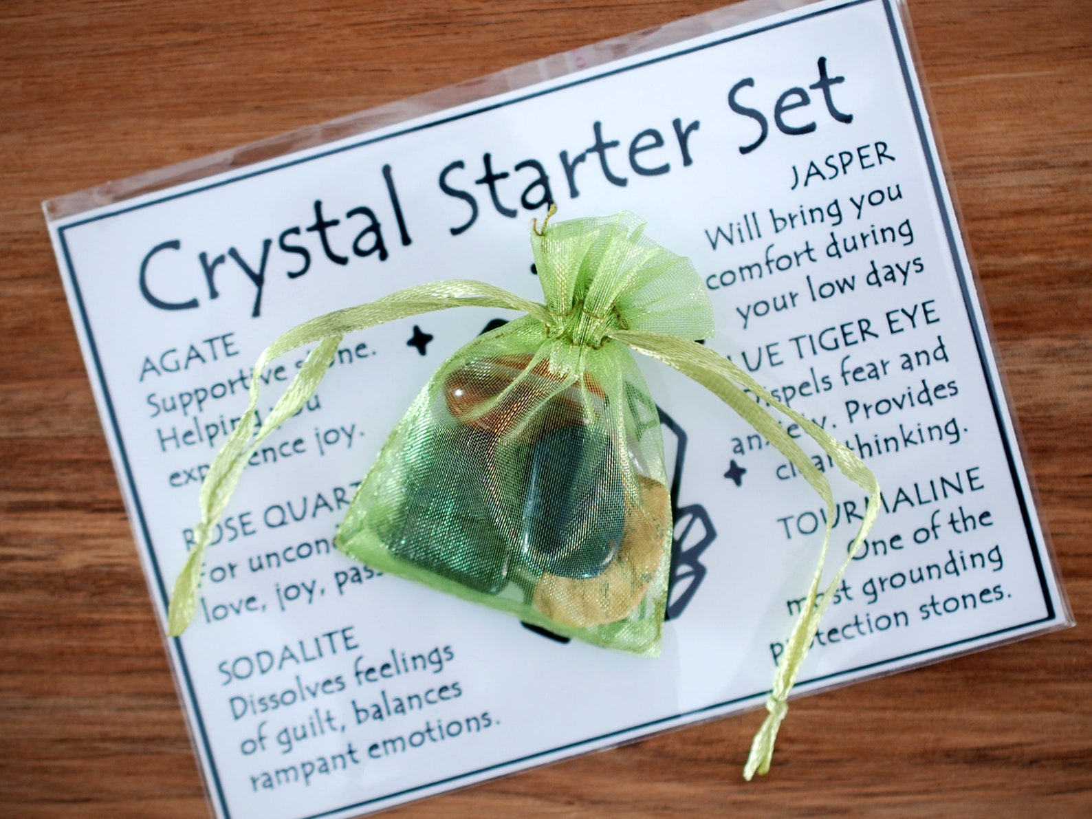 Crystal Starter Set Beginner Crystal Kit Agate Rose Quartz - Etsy