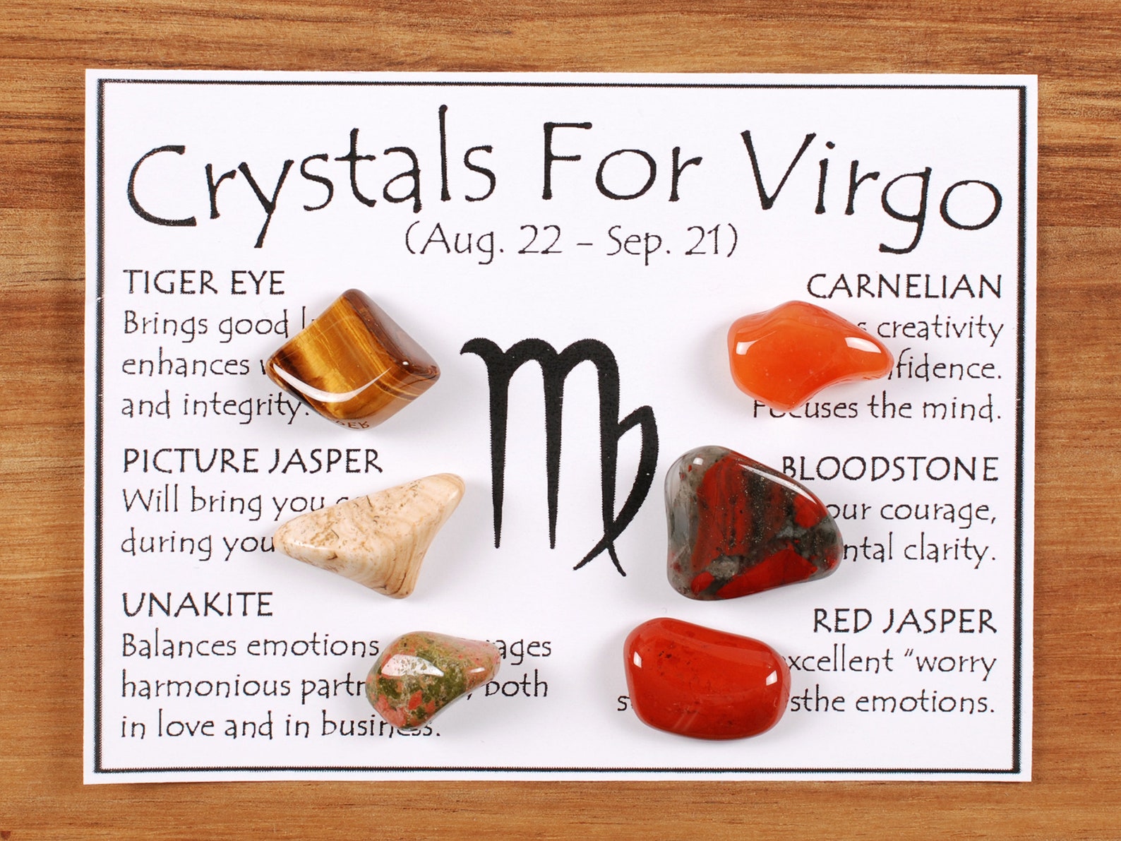 Virgo Birthstones Crystals Set Virgo Crystal Set Tiger Eye - Etsy