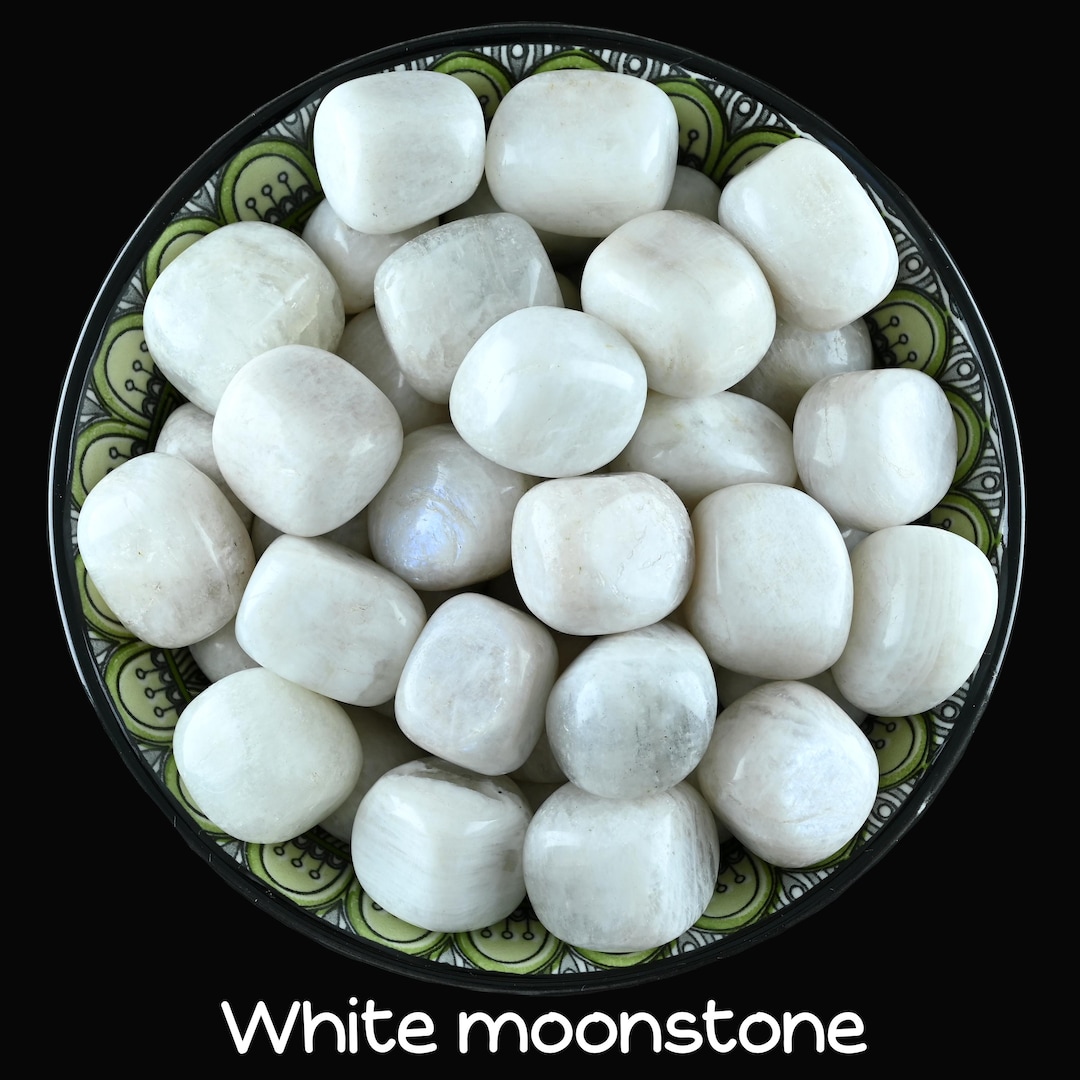 White Moonstone Tumbled Stone, White Moonstone, Moonstone Crystals ...