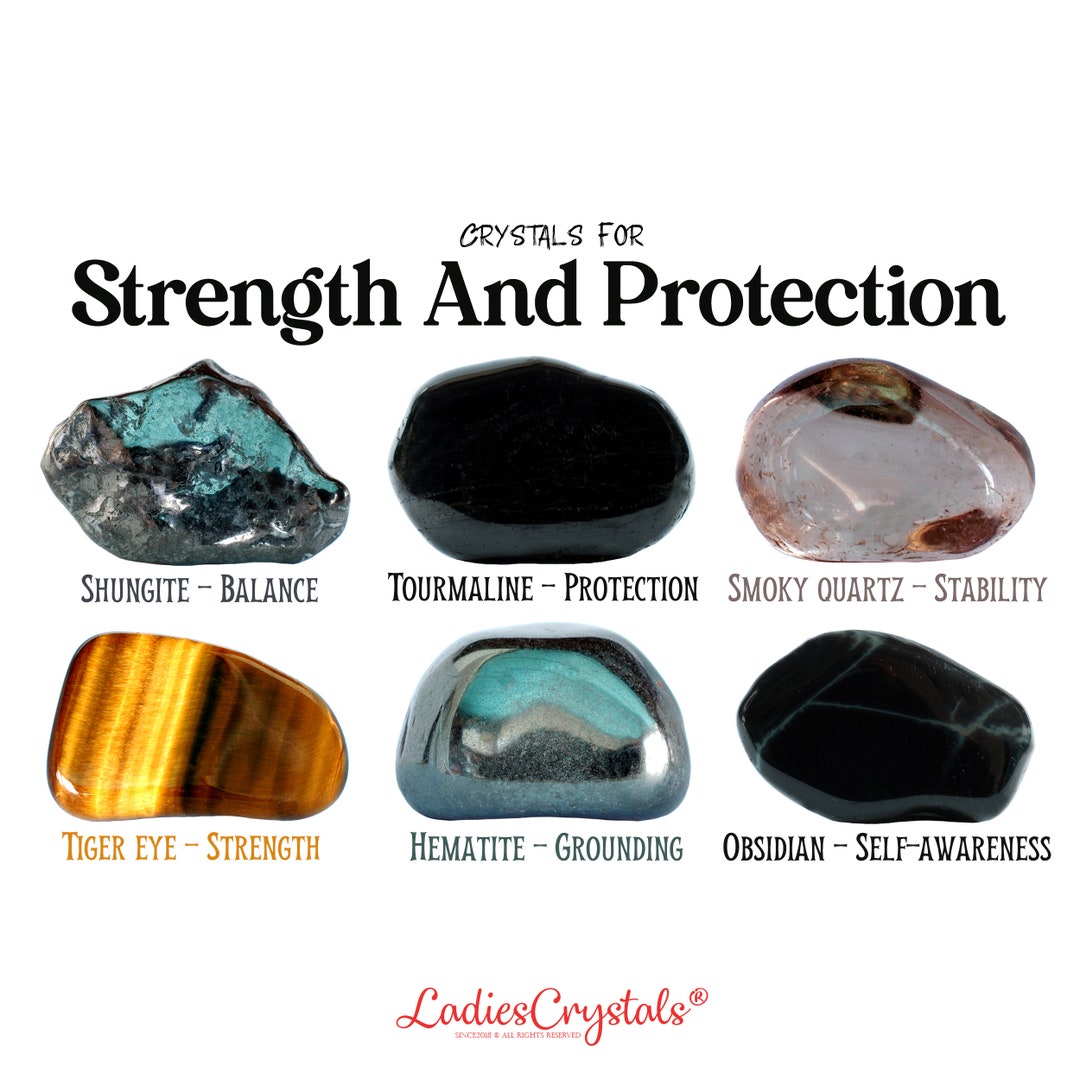 Strength and Protection Crystals Set, Protection Crystals, Healing ...