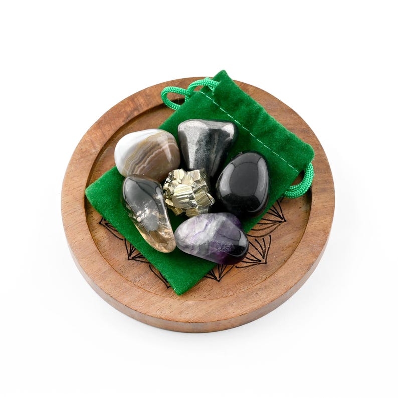 Spell Protection Crystals Set, Black Magic Protection, Protection Set ...