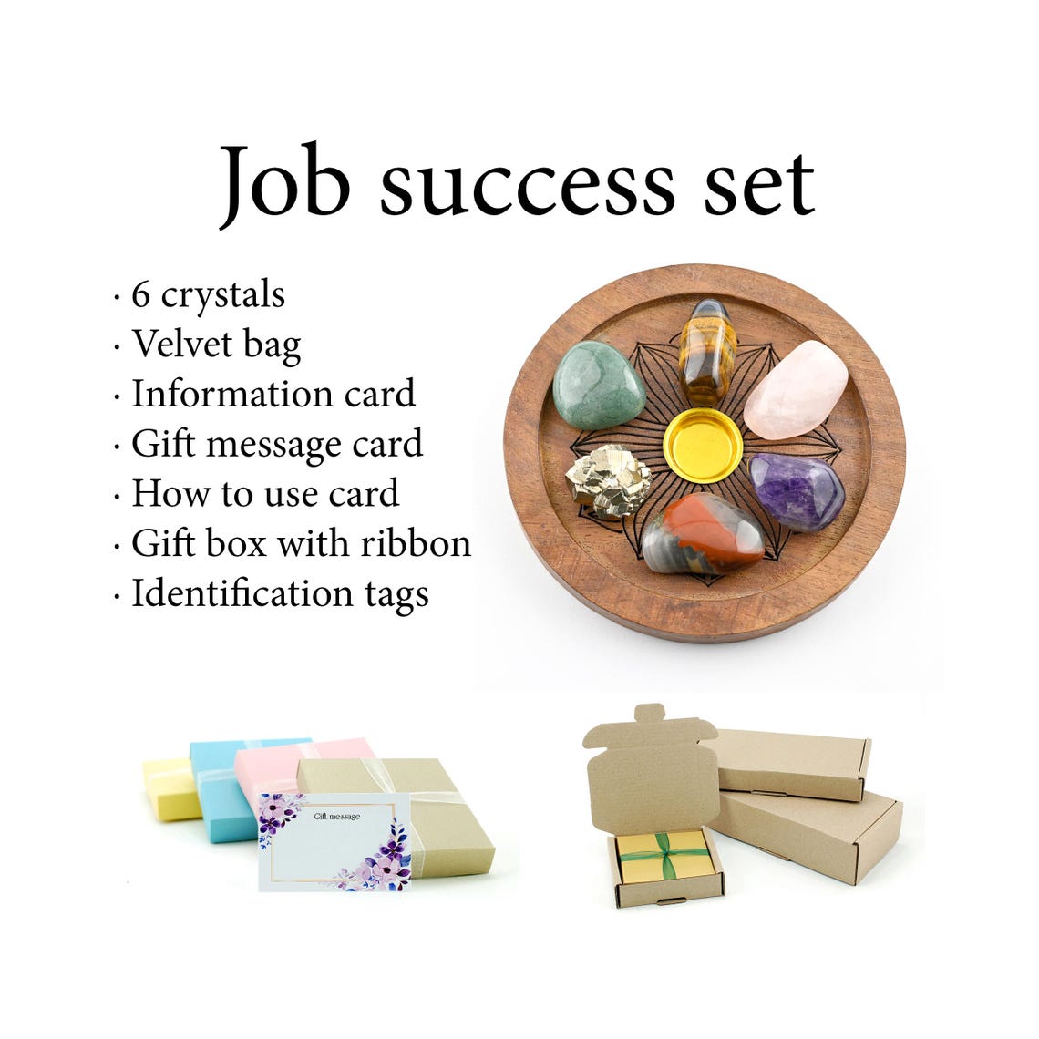 Job Success Crystals Set, Career Success Crystals, Healing Crystals ...