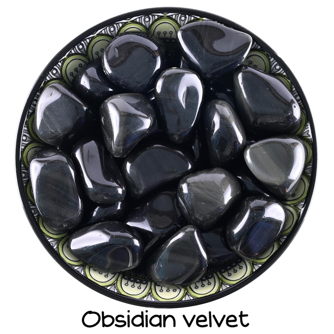 Obsidian Velvet Tumbled Stone, Obsidian Velvet, Tumbled Crystals ...