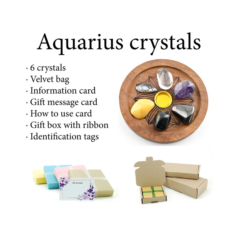 Aquarius Crystals Set, Aquarius Crystal Set, Abalone Shells, Clear ...