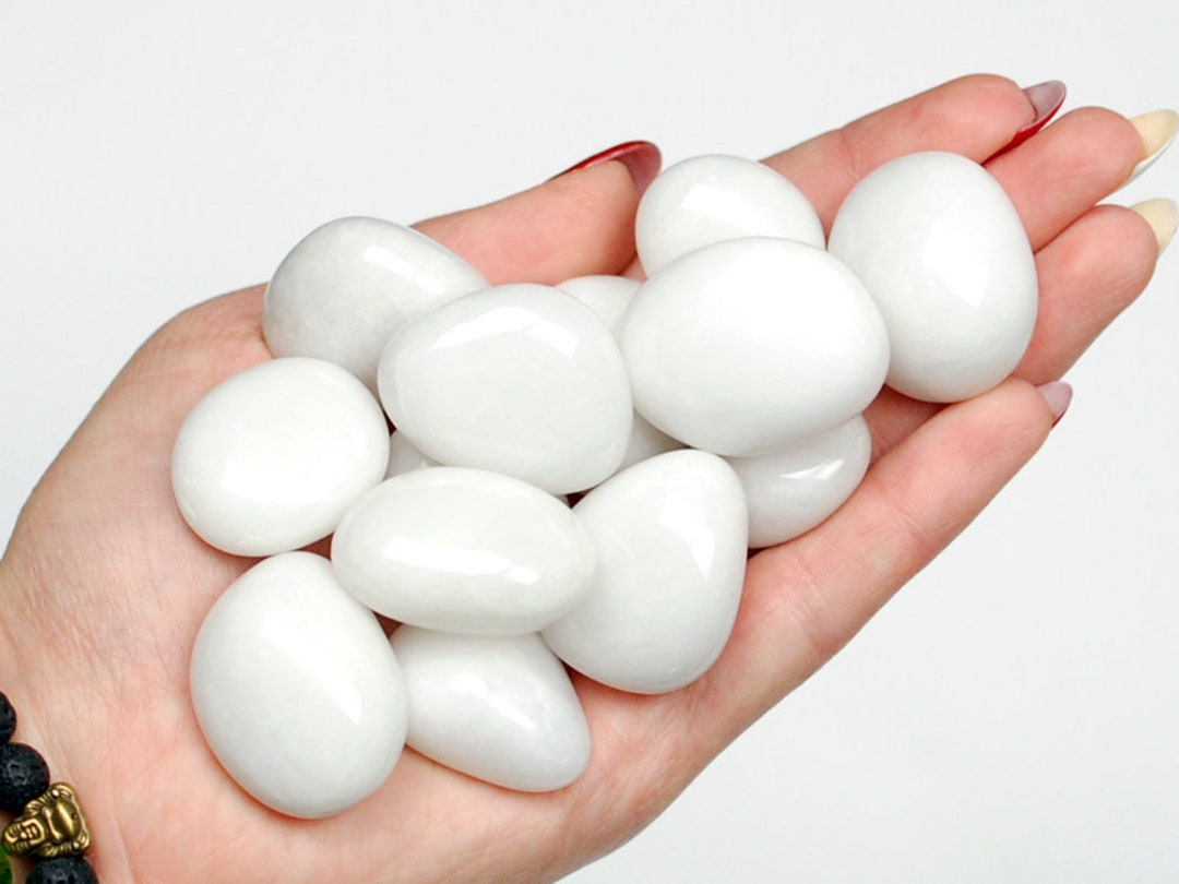 Snow Quartz Tumbled Stone, White Quartz Tumbled Stones, Milky Quartz ...