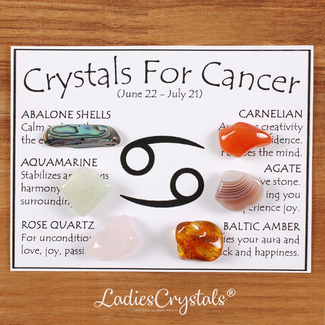 Cancer Crystals Set, Cancer Crystal Set, Abalone Shell, Aquamarine ...