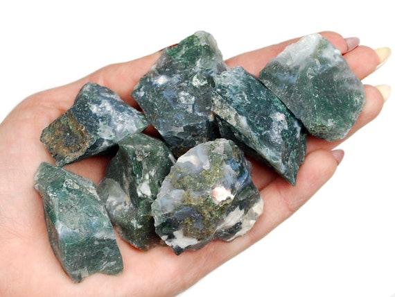 Green Moss Agate Raw Stone Moss Agate Raw Stones Rough - Etsy