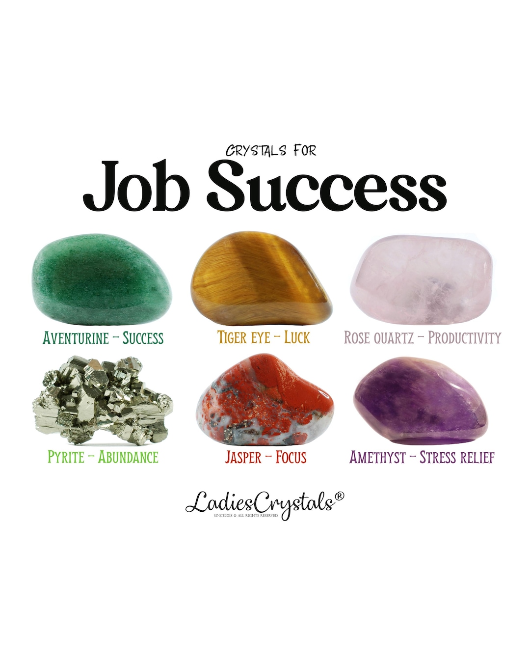 Job Success Crystals Set, Career Success Crystals, Healing Crystals ...