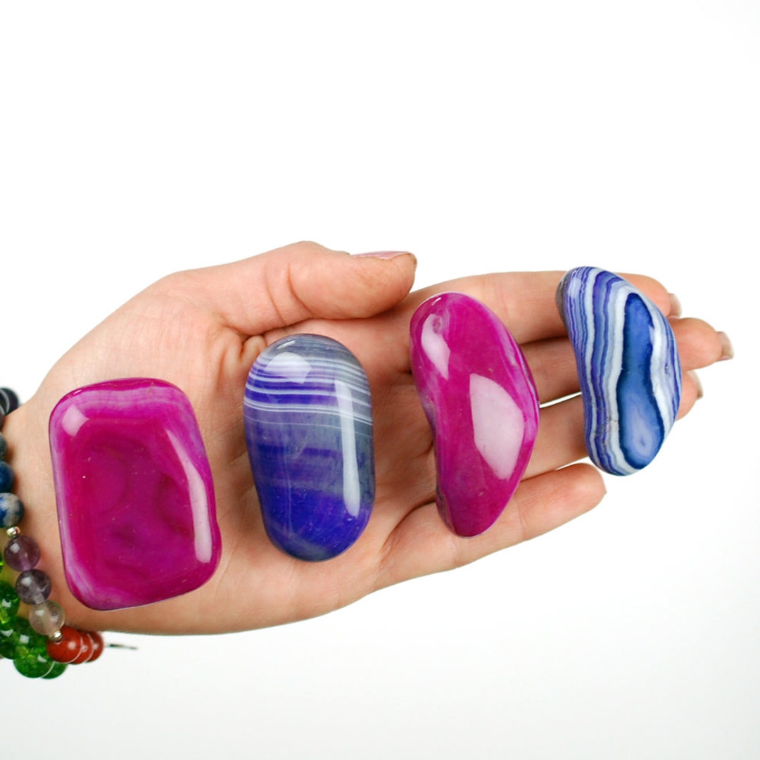 Jumbo Purple Banded Agate Tumbled Stone Agate Tumbled Stones - Etsy