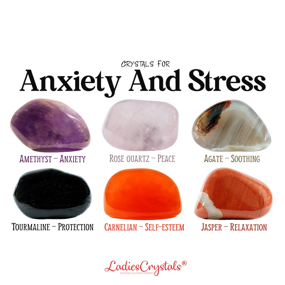 Anxiety and Stress Crystals Set, Anxiety Crystals Set, Healing Crystals ...