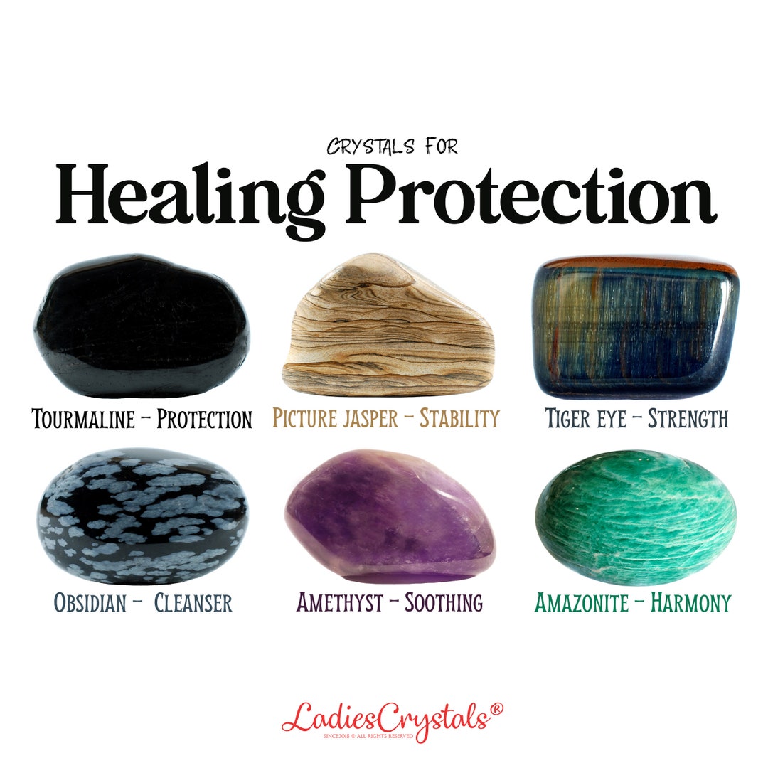 Healing Protection Crystals Set, Protection Crystals, Healing Crystals ...