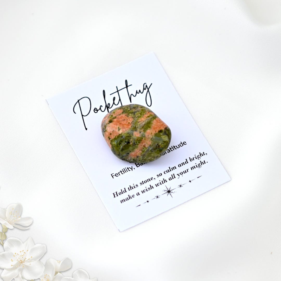 Unakite Gemstone Pocket Hug, Crystal Pocket Hug, Unakite Crystal ...