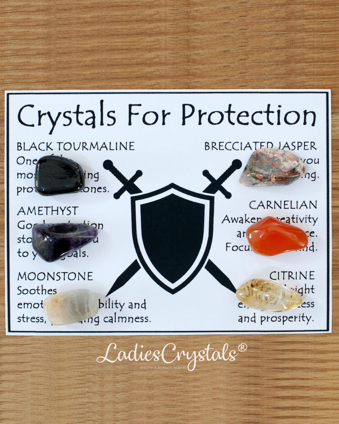 Protection Crystals Set, Energy Shield, Gift for Crystal Lovers, EMF ...