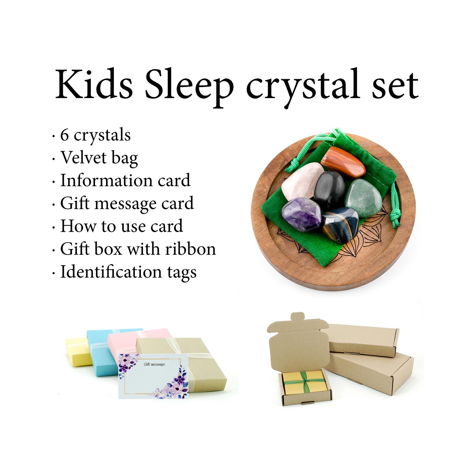 Kids Sleep Crystal Set, Sleep Crystals Set, Crystals for Sleep, Healing ...