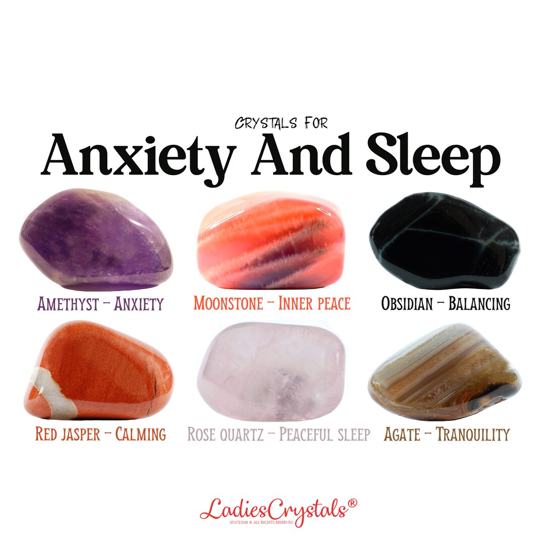 Anxiety and Sleep Crystals Set, Anxiety Crystals Set, Healing Crystals ...