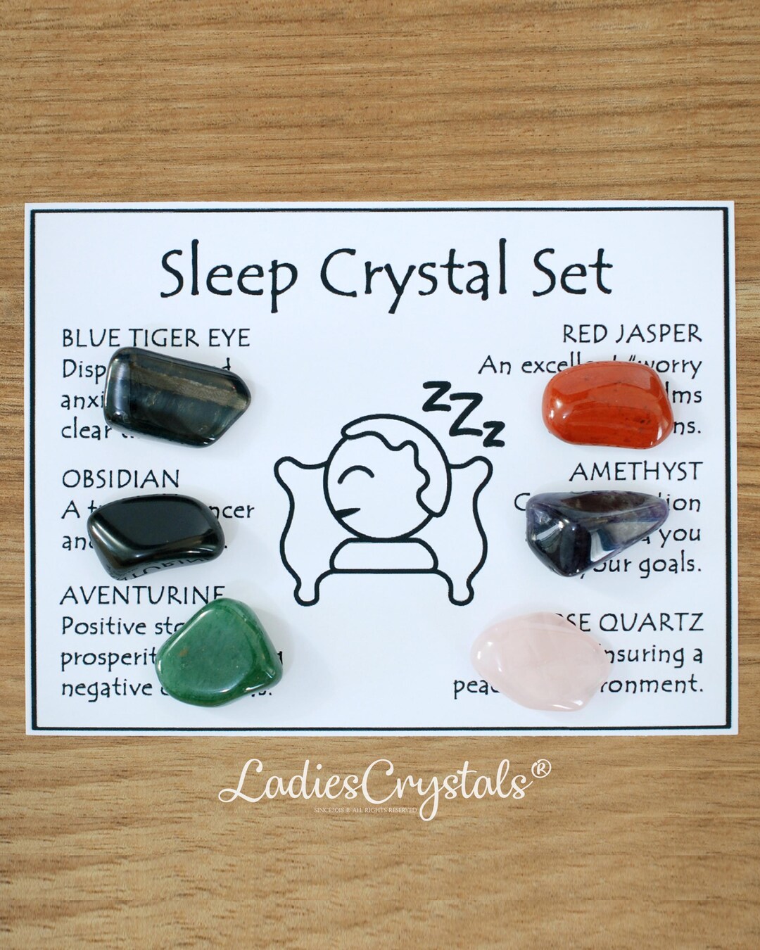 Sleep Crystals Set, Relaxation Gemstone, Gift for Crystal Lovers ...