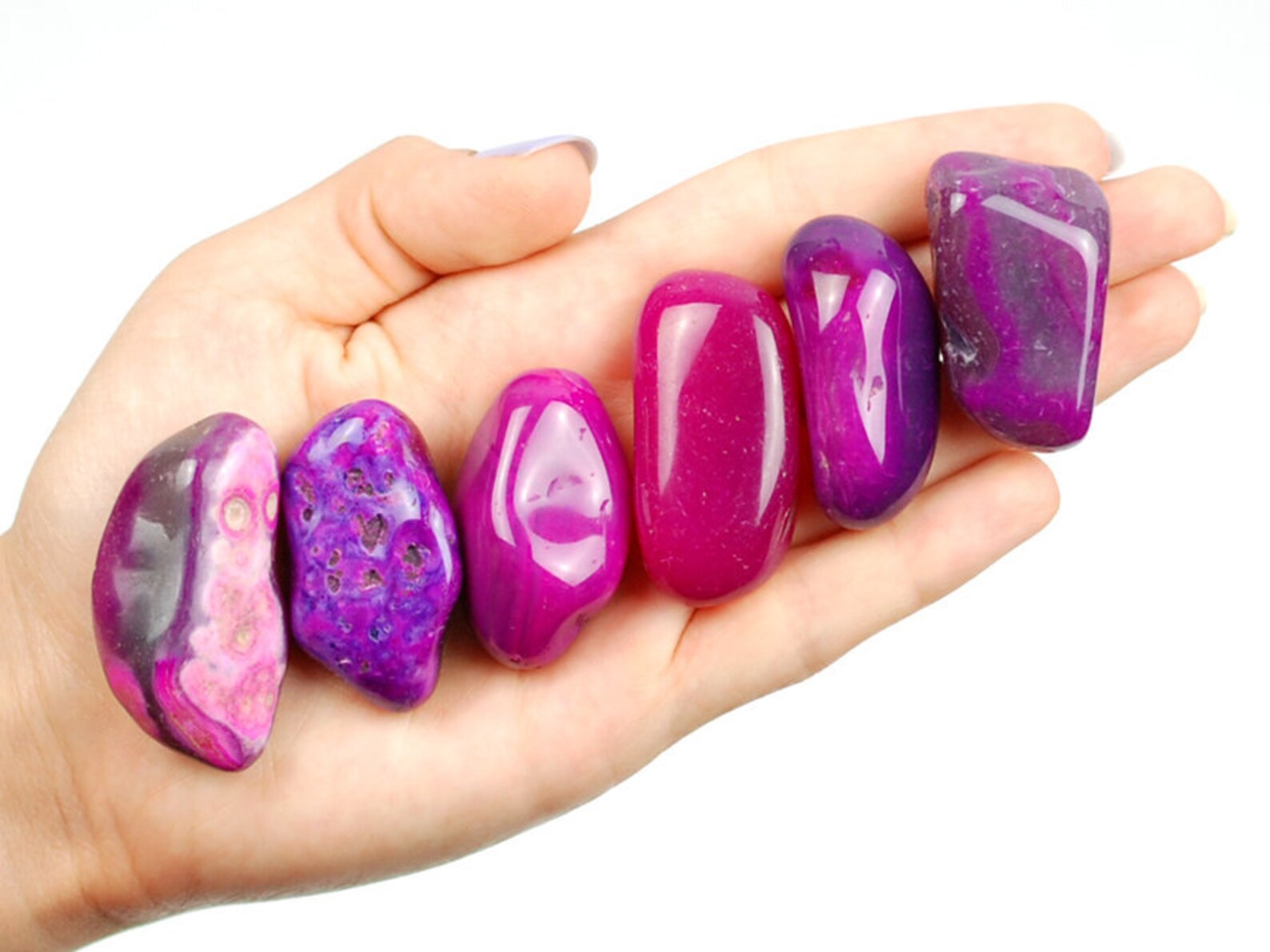 Pink Agate Tumbled Stone Pink Agate Tumbled Stones Agate - Etsy