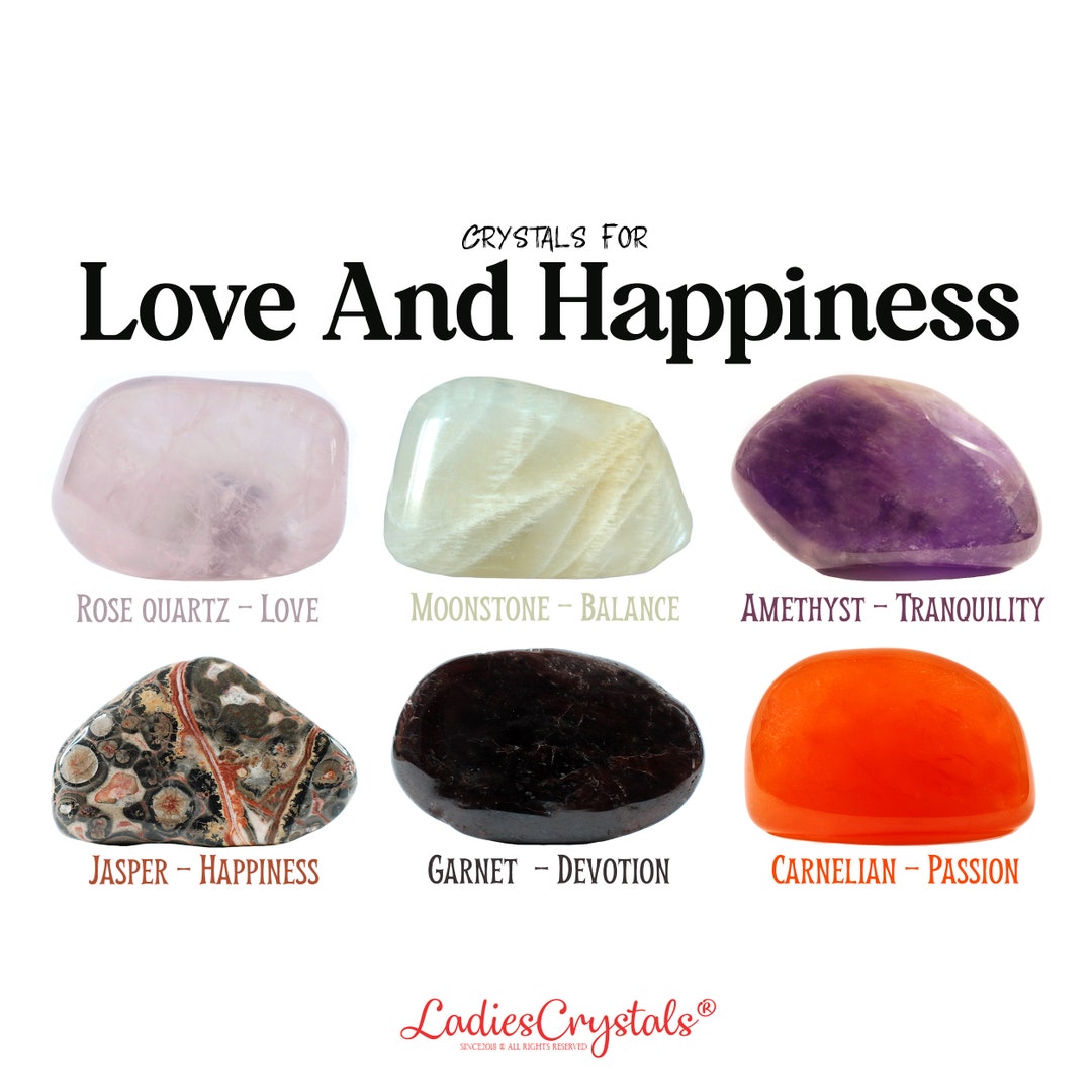 Love and Happiness Crystals Set, Love Crystals Set, Healing Crystals ...