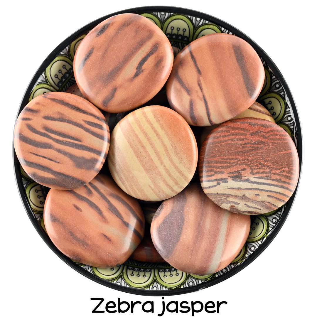Zebra Jasper Palm Stone, Yin Yang Balance Crystal, Vitality and Altar ...