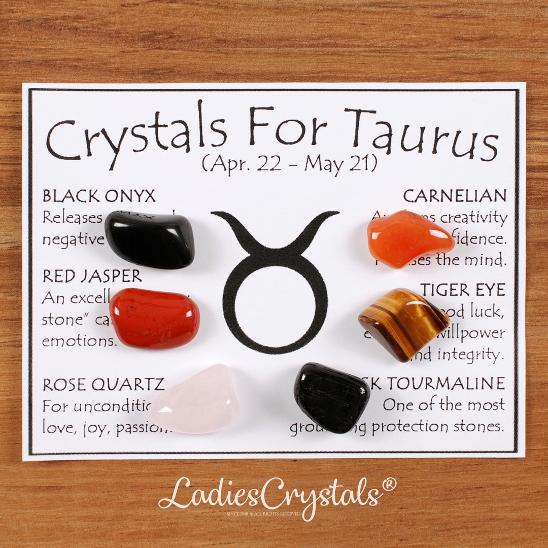 Taurus Crystal Set, Taurus Crystal Set, Black Onyx, Red Jasper, Rose ...
