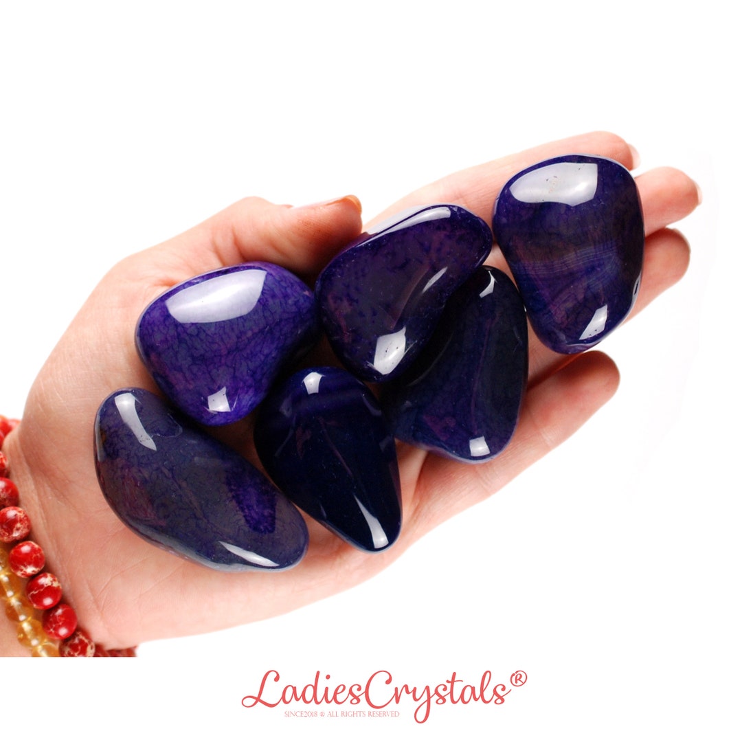 Purple Agate Tumbled Stone, Purple Agate, Tumbled Stones, Violet Agate ...