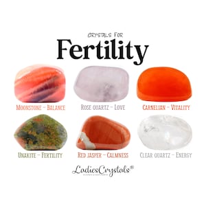 Fertility Crystals Set, Fertility Crystals, Moonstone, Rose Quartz ...