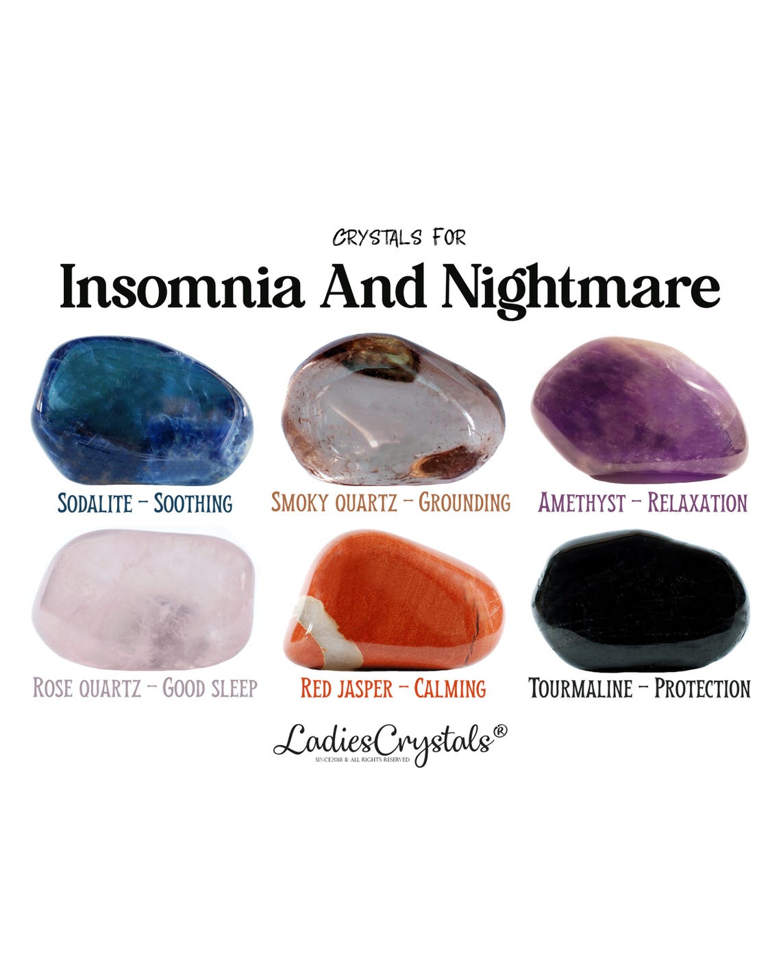 Insomnia and Nightmare Crystal Set, Restful Sleep Gift for Crystal ...