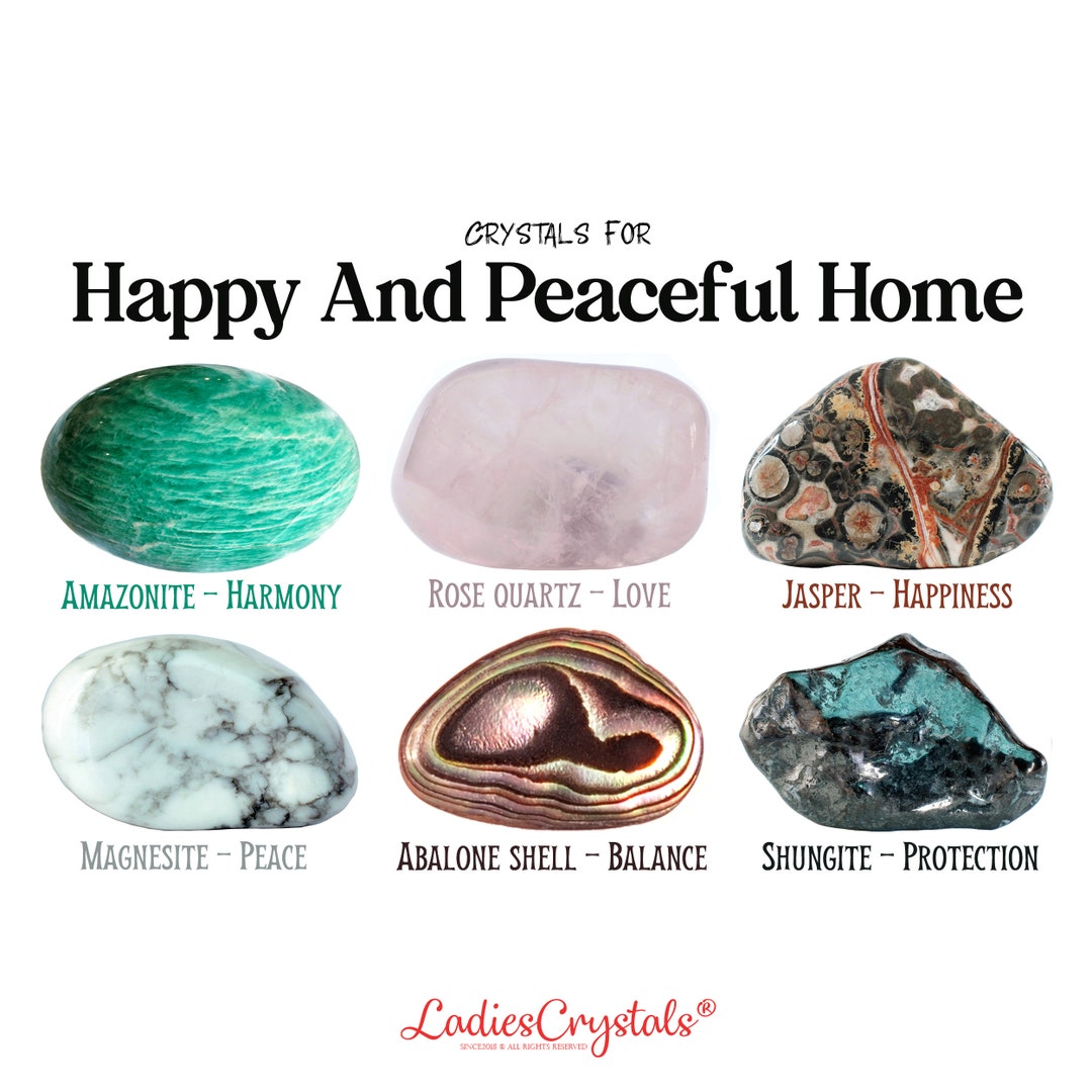 Happy and Peaceful Home Crystals Set, House Protection, Housewarming Gifts, Healing Crystals ...