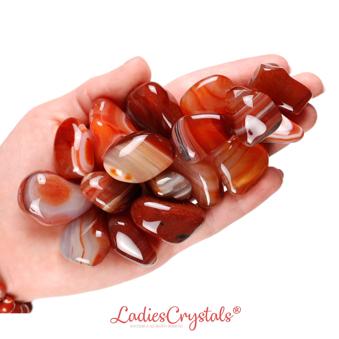 Red Agate Tumbled Stone, Agate, Tumbled Stones, Red Agate, Crystals ...