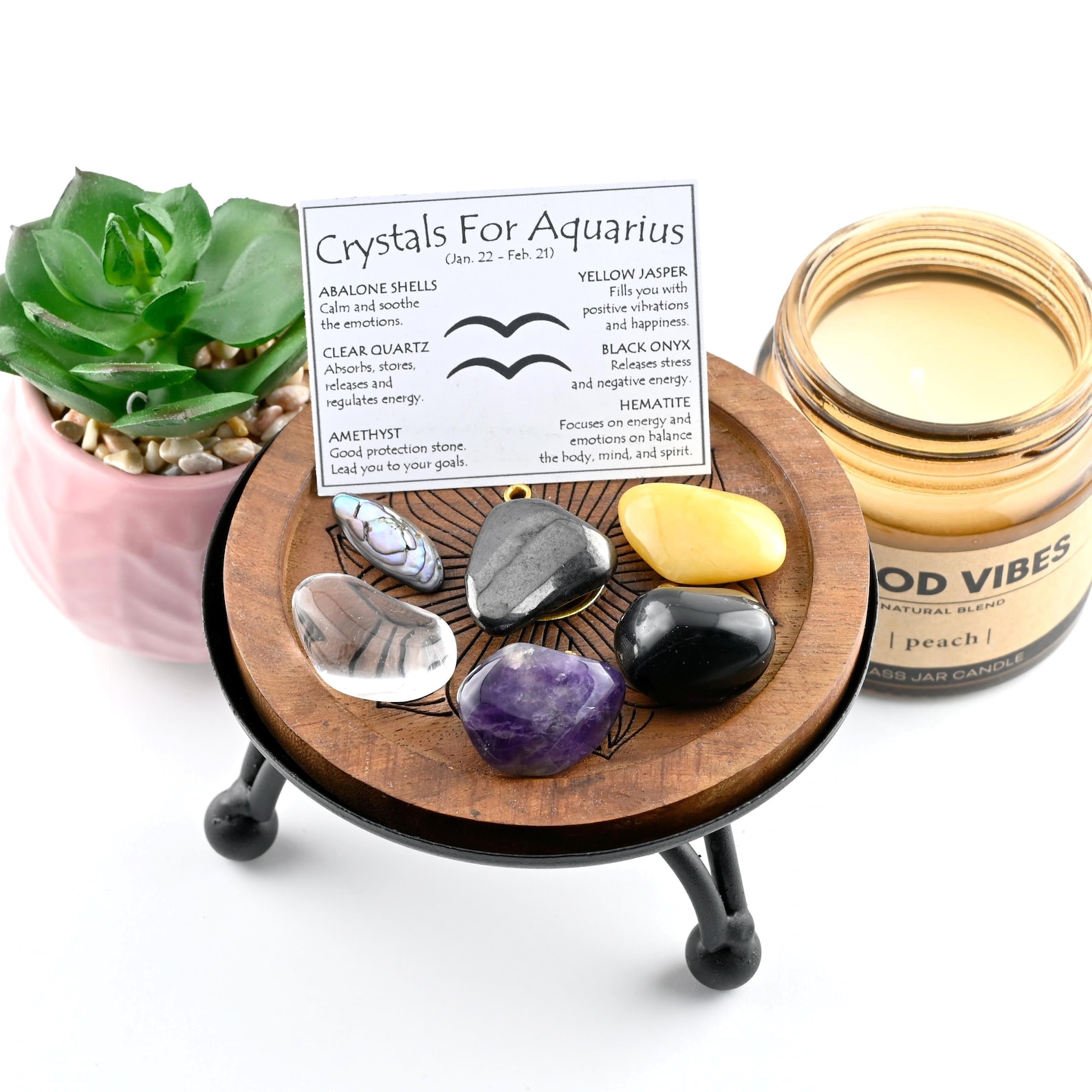 Aquarius Crystals Set, Aquarius Crystal Set, Abalone Shells, Clear ...