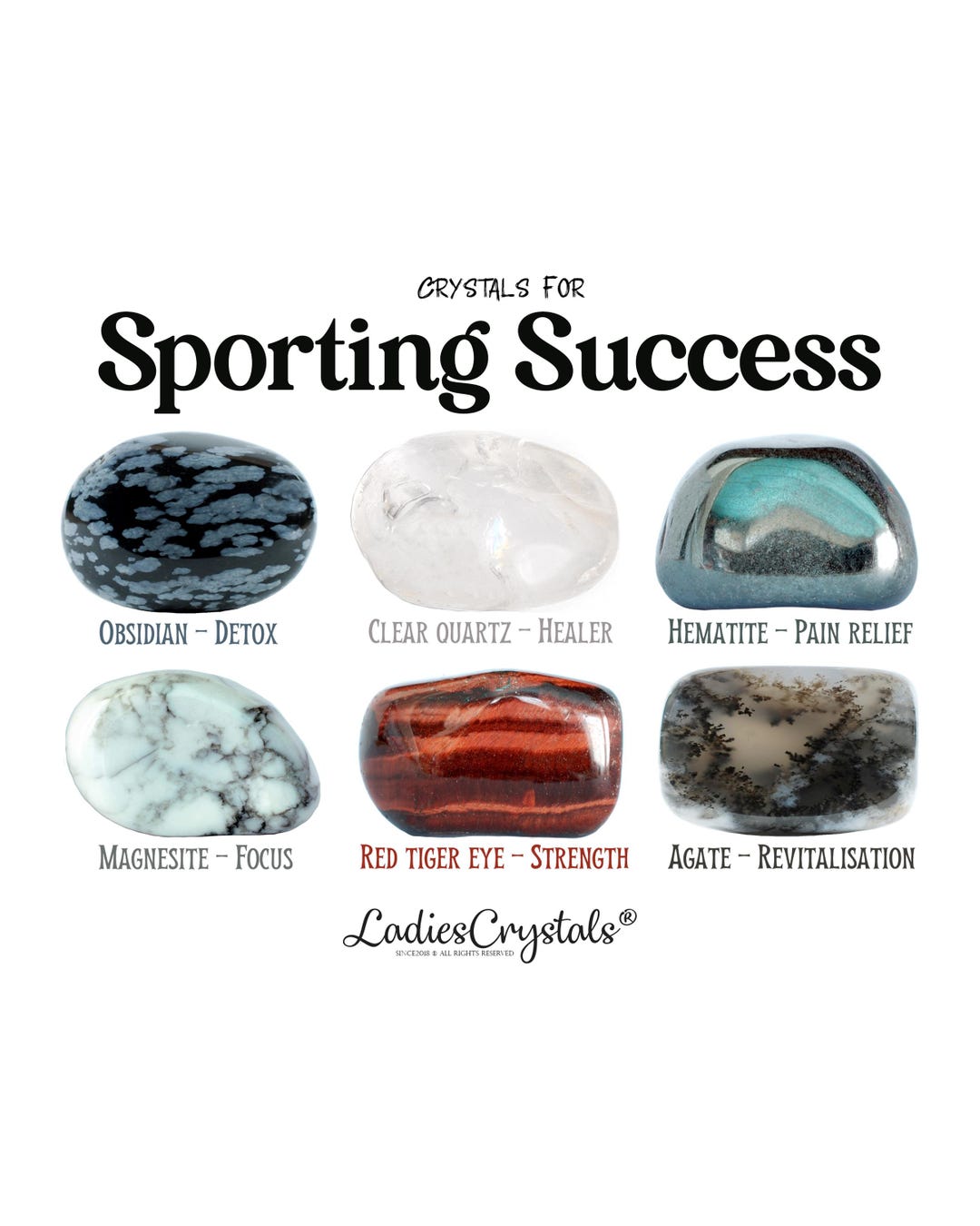 Sporting Success Crystals Set, Success Crystals, Healing Crystals ...