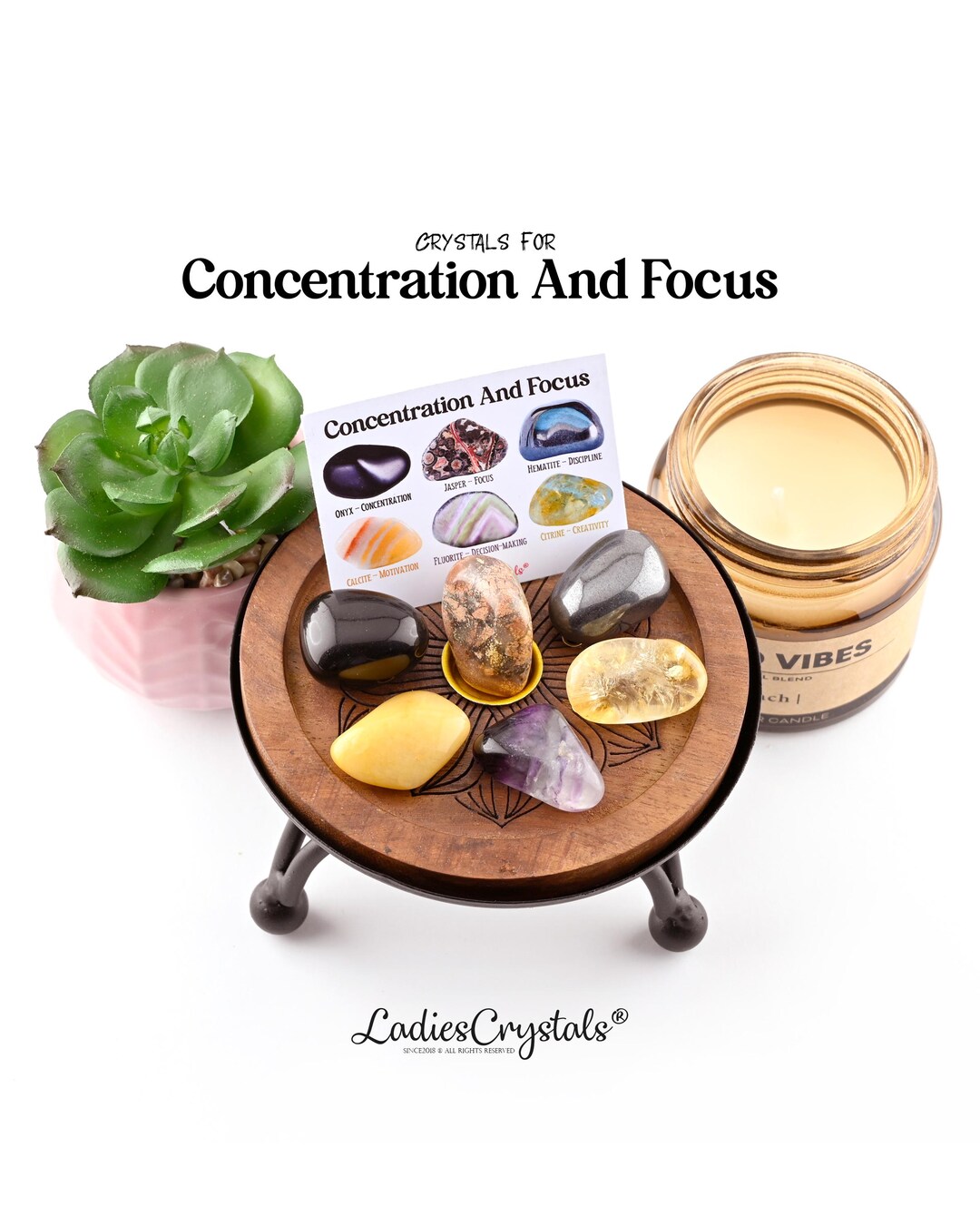 Concentration and Focus Crystals Set, Crystals for Concentration ...