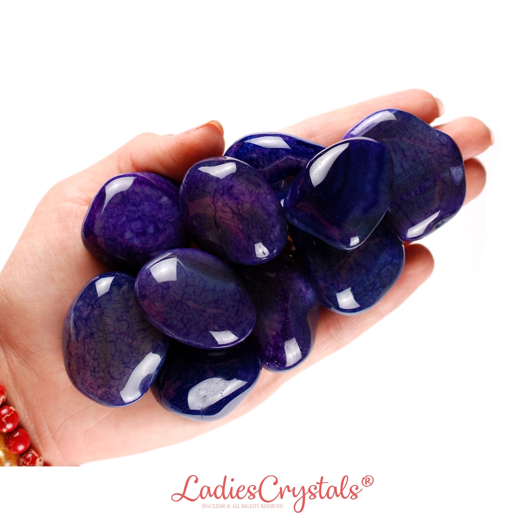 One Purple Agate Tumbled Stone, Purple Agate Tumbled Stones, Purple ...