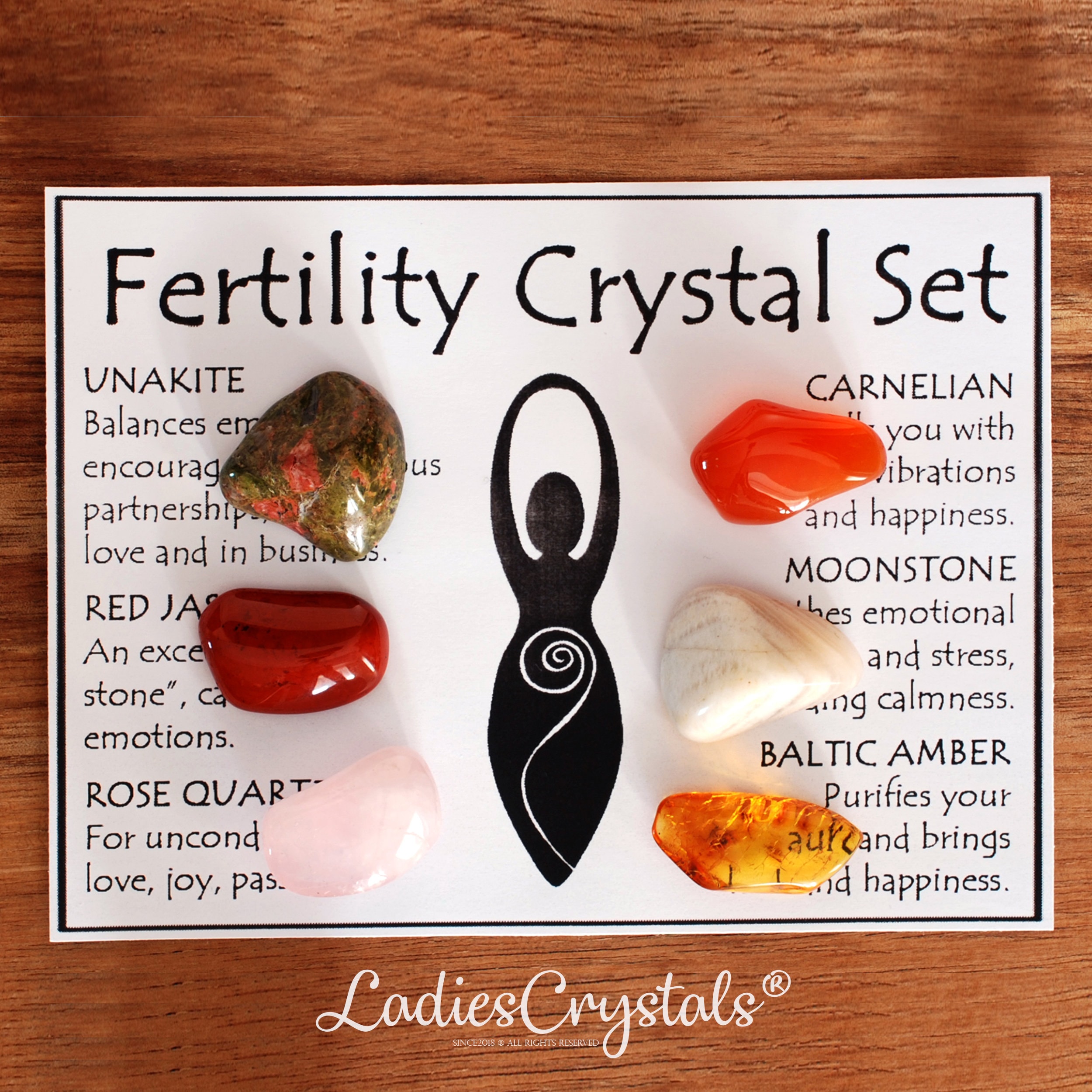 Fertility Crystals Set Fertility Crystals Unakite Red Jasper Rose Quartz Carnelian Moonstone Amber Gifts Crystals Stones Gems Etsy