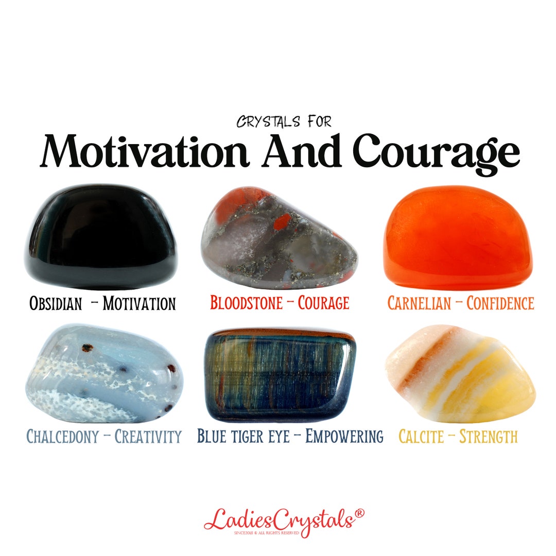 Motivation and Courage Crystals Set, Motivation Crystals Set, Courage ...