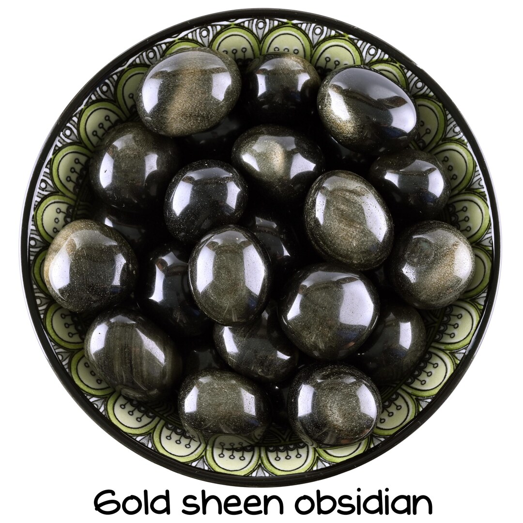 Gold Sheen Obsidian Tumbled Stone, Gold Sheen Obsidian, Golden Obsidian ...