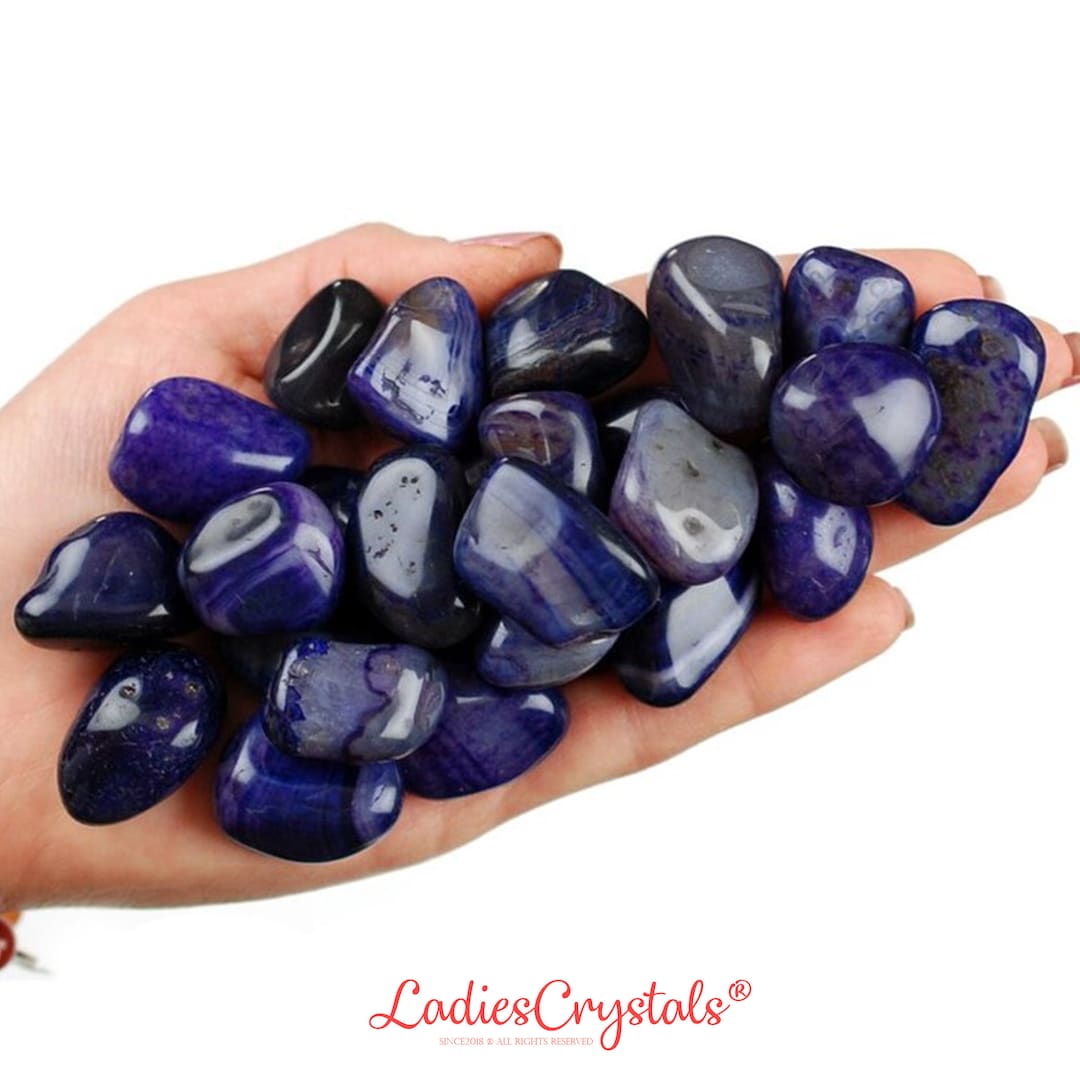 Purple Agate Tumbled Stone, Purple Agate, Tumbled Stones, Violet Agate ...