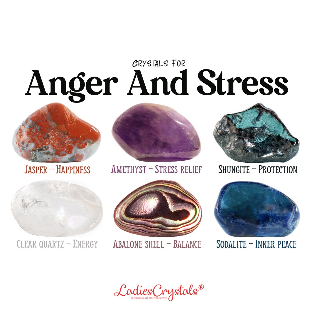Anger and Stress Crystals Set, Anger Crystals Set, Metaphysical ...