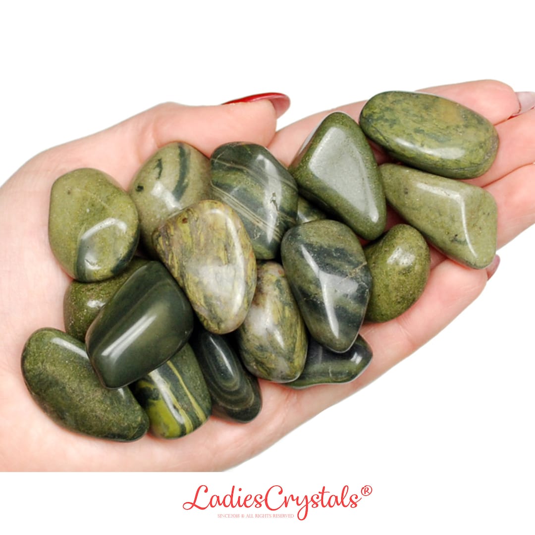 Green Jasper Tumbled Stone, Green Jasper, Tumbled Stones, Crystals ...