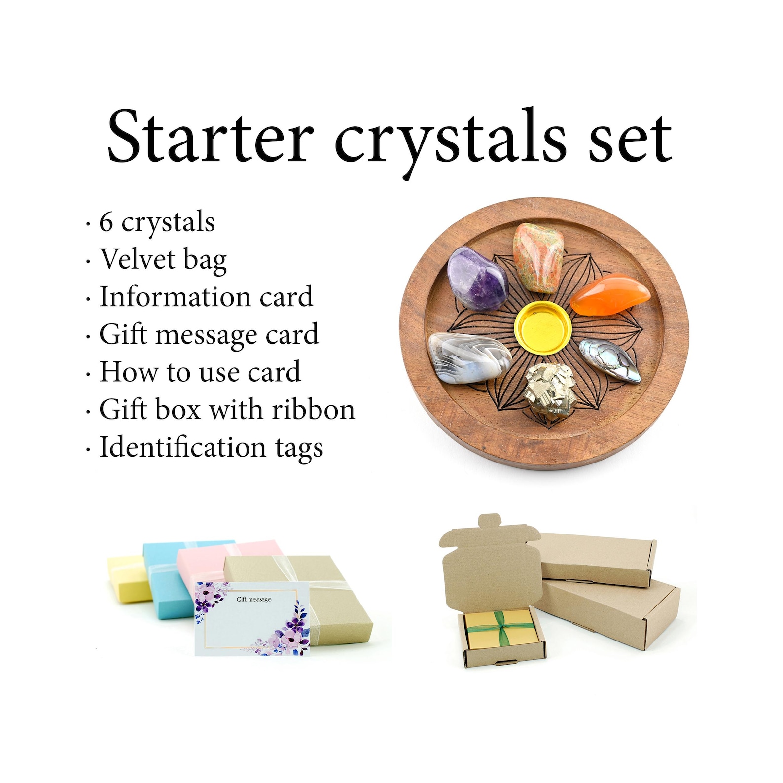 Starter Crystals Set, Beginners Crystals Set, Healing Crystals ...